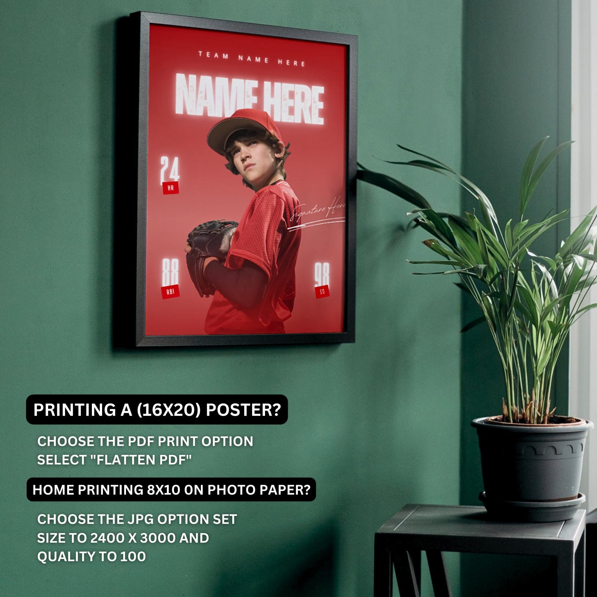 Baseball Poster Canva Template Editable Baseball School Team Gifts ...