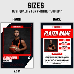 Basketball Trading Cards Template Customizable Basketball Player Card ...