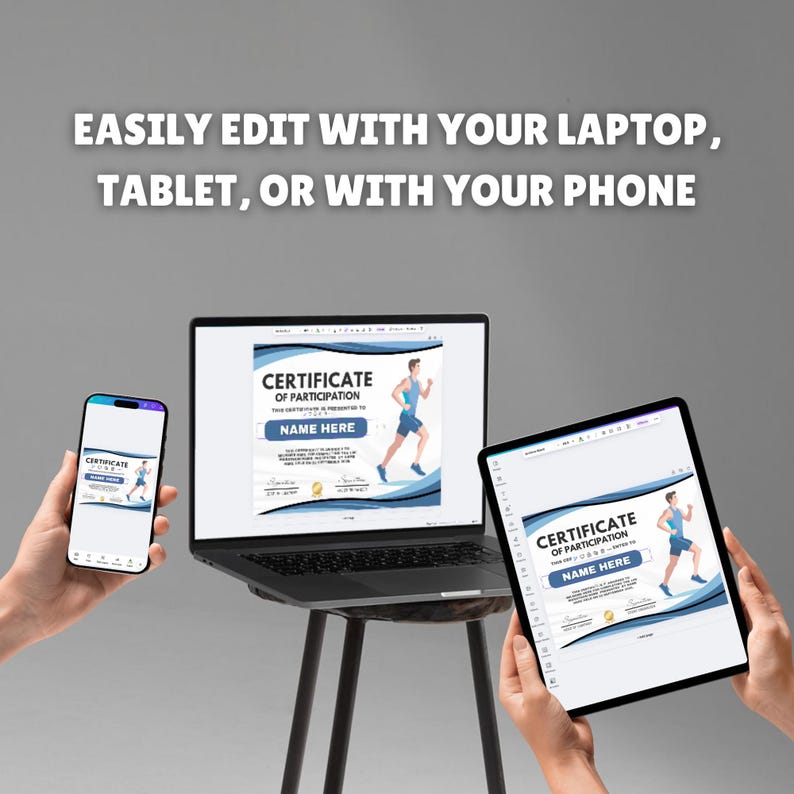 Editable Marathon Running Award Certificate Custom Printable ...