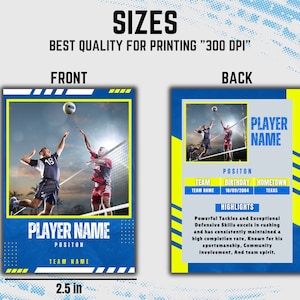 Editable Volleyball Trading Cards Template Personalized DIY Sport Card ...