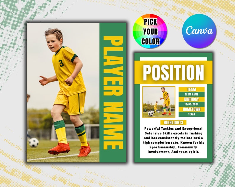 Editable Soccer Trading Card Template, DIY Sport Card (canva) - Etsy