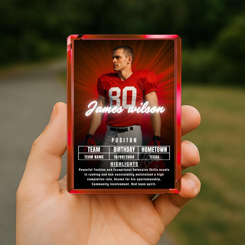 DIY Football Trading Card Template, Customizable Canva Design (digital ...