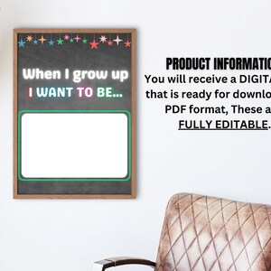 Editable When I Grow up Sign Template, When I Grow up I Want to Be ...