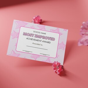 School Classroom Kids Student Award Certificate Canva Template Bundle ...