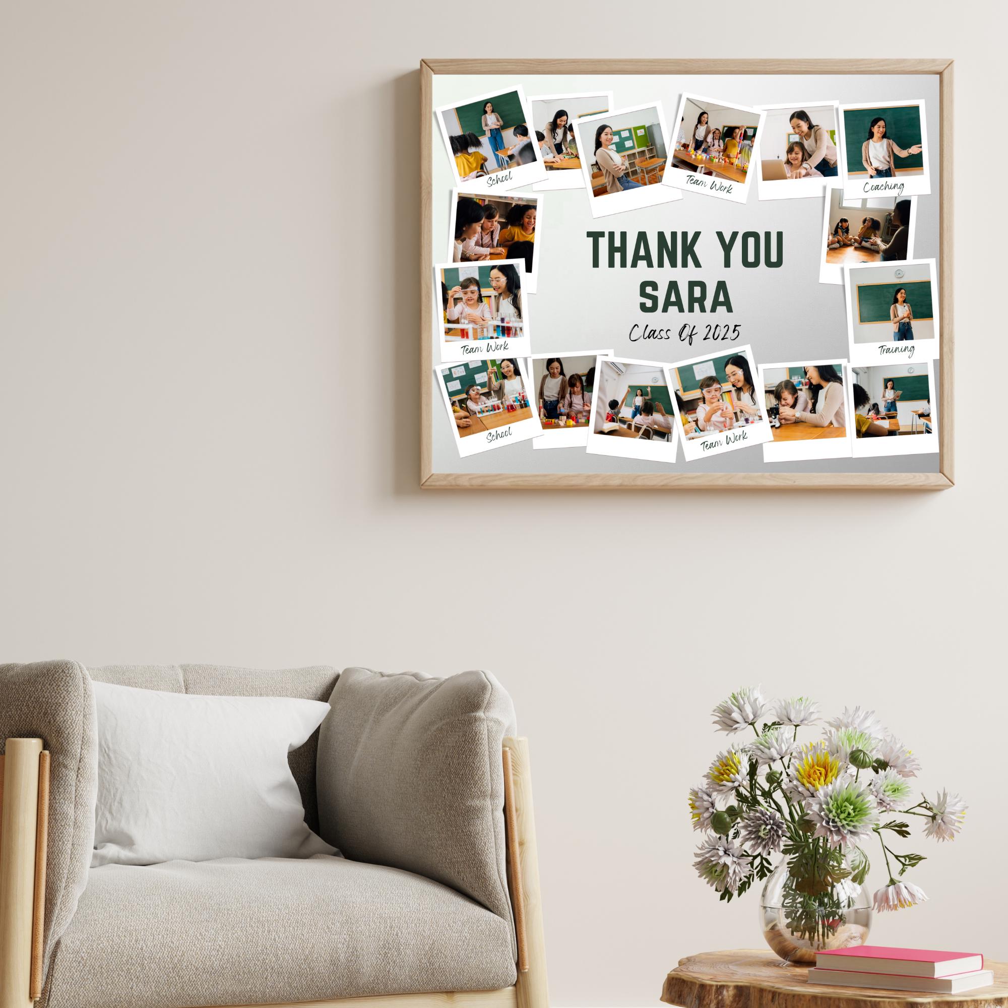 Custom Teacher Appreciation Gift Photo Collage Frame Printable Teacher ...