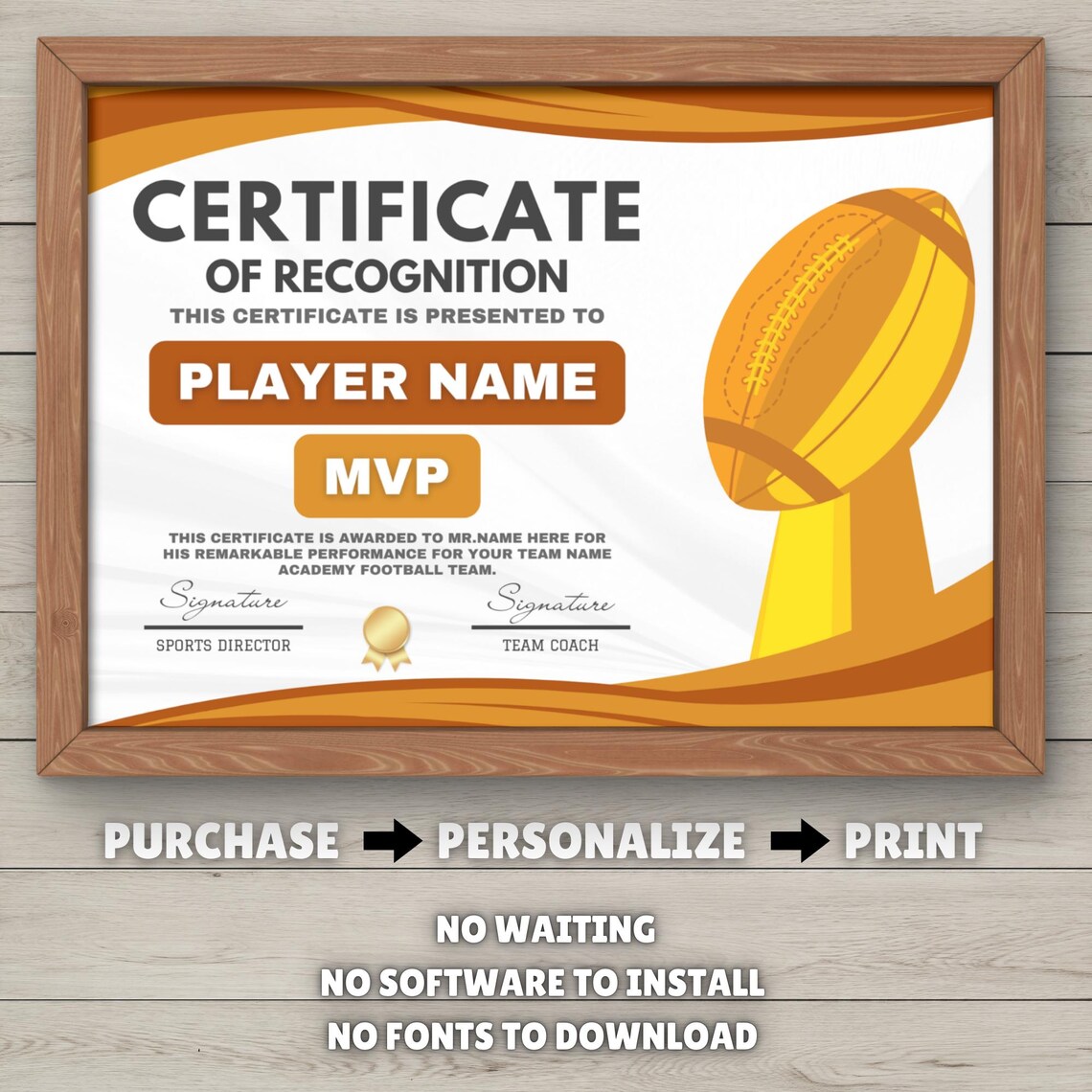 Editable Football End of Season/year Ceremony Award Printable ...