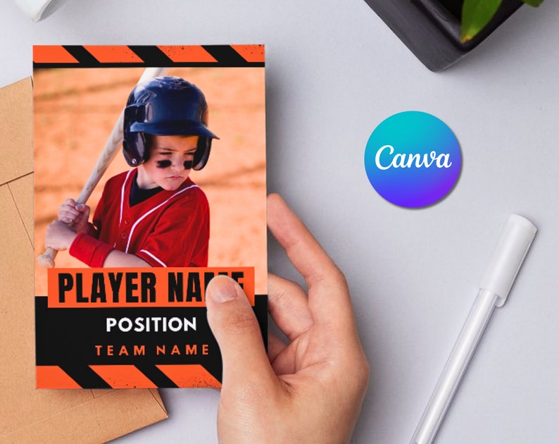 Baseball Trading Cards Template, Custom DIY Sports Card, Personalized ...