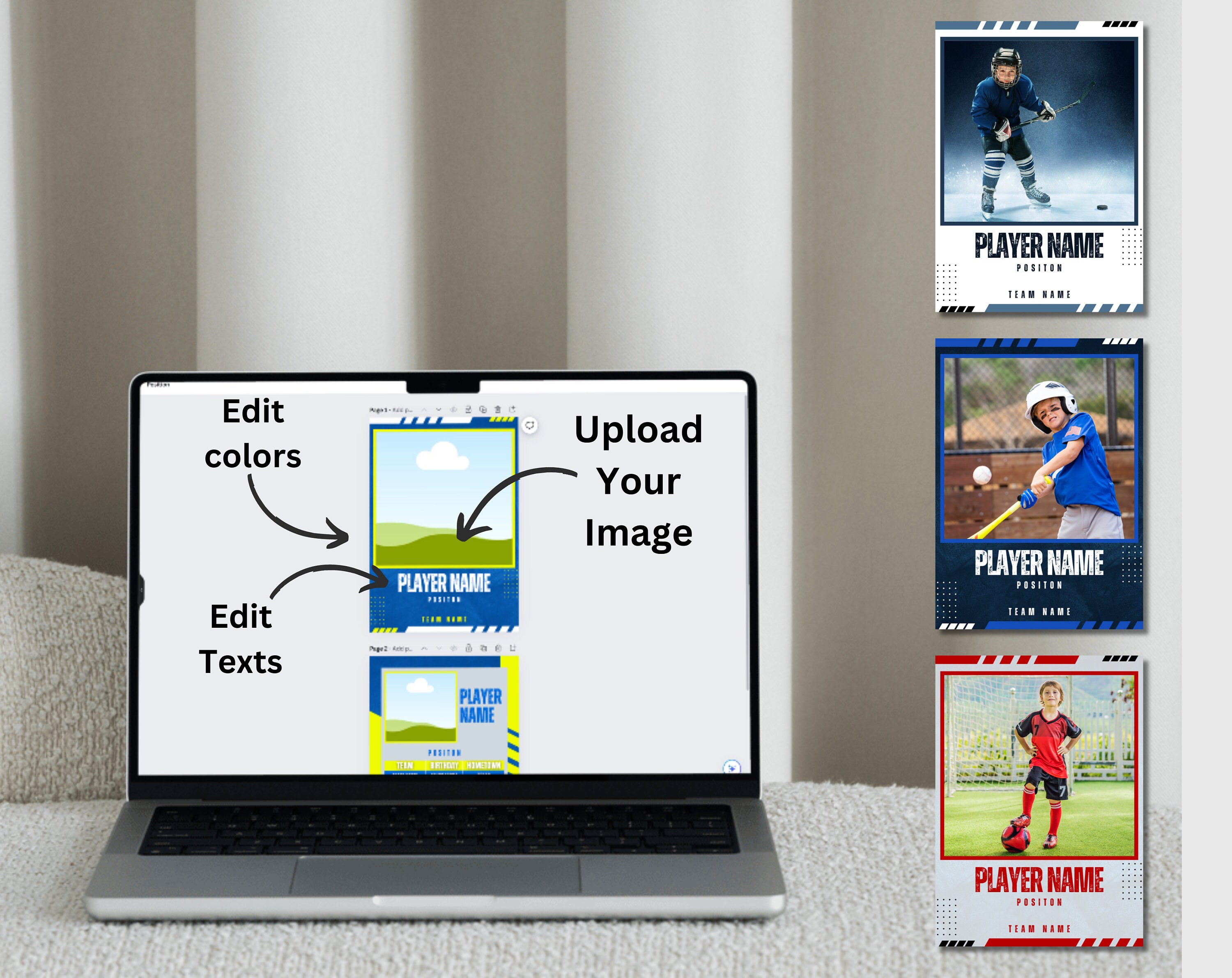 Editable Volleyball Trading Cards Template Personalized DIY Sport Card ...