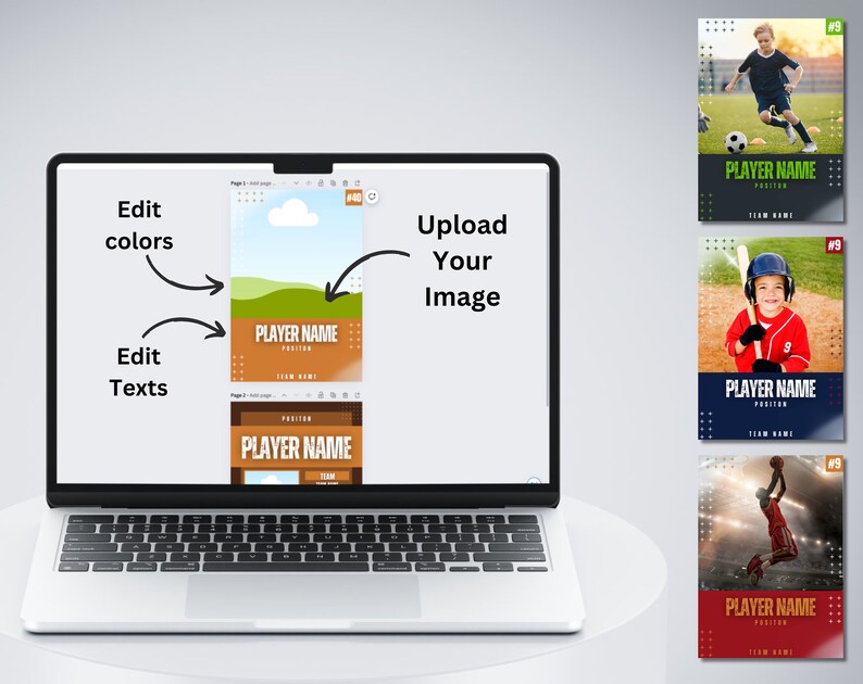 Editable Football Trading Cards Template Personalized DIY Sport Card ...