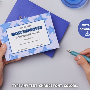 Custom Award Certificate Printable Digital Classroom Certificate Canva ...