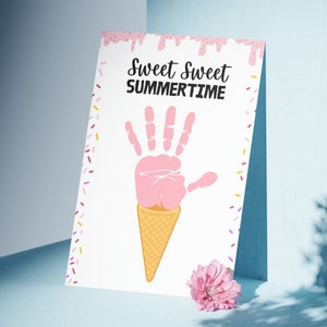 Ice Cream Summer Handprint Craft Printable DIY Summer Craft Activities ...