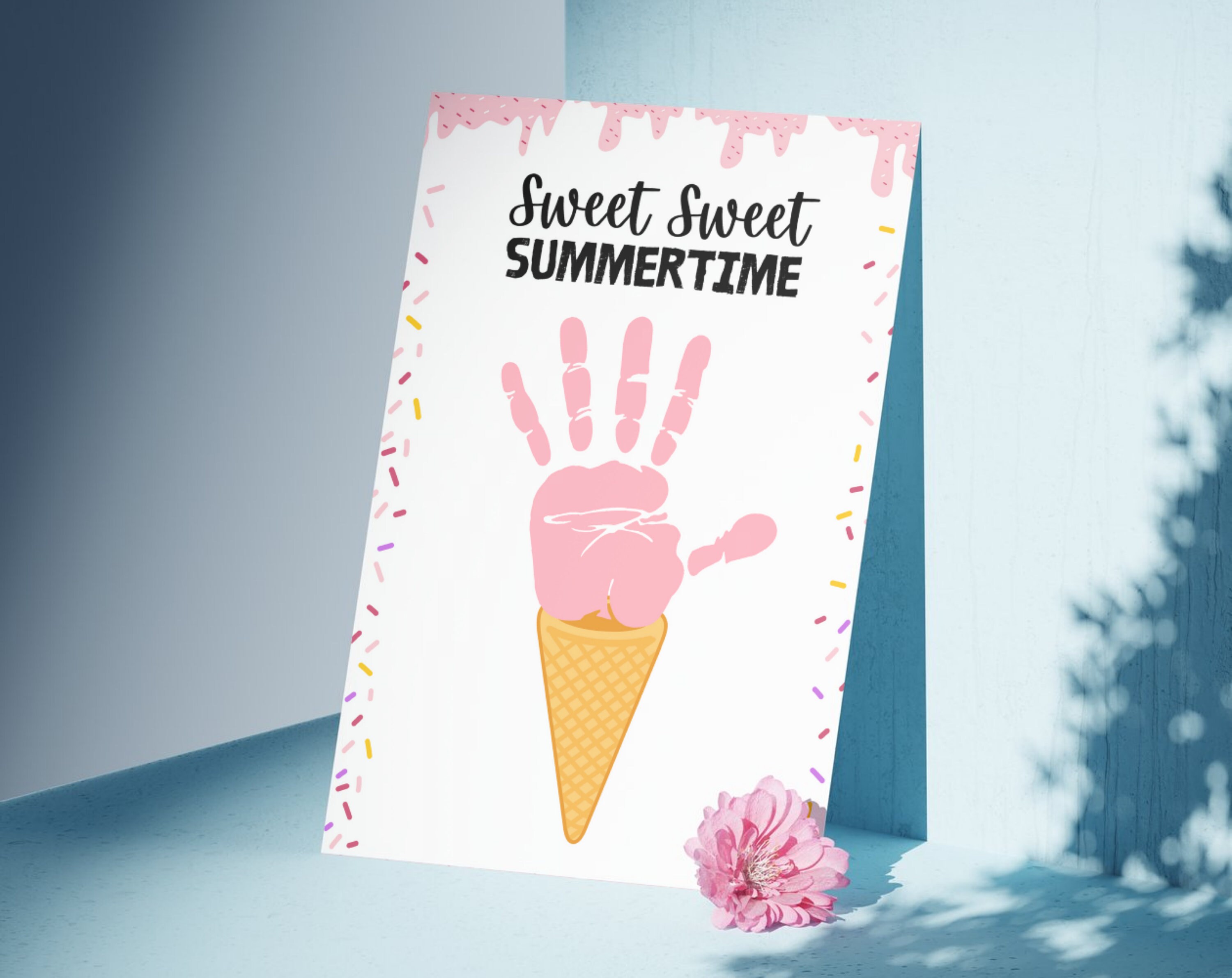 Ice Cream Summer Handprint Craft Printable DIY Summer Craft Activities ...