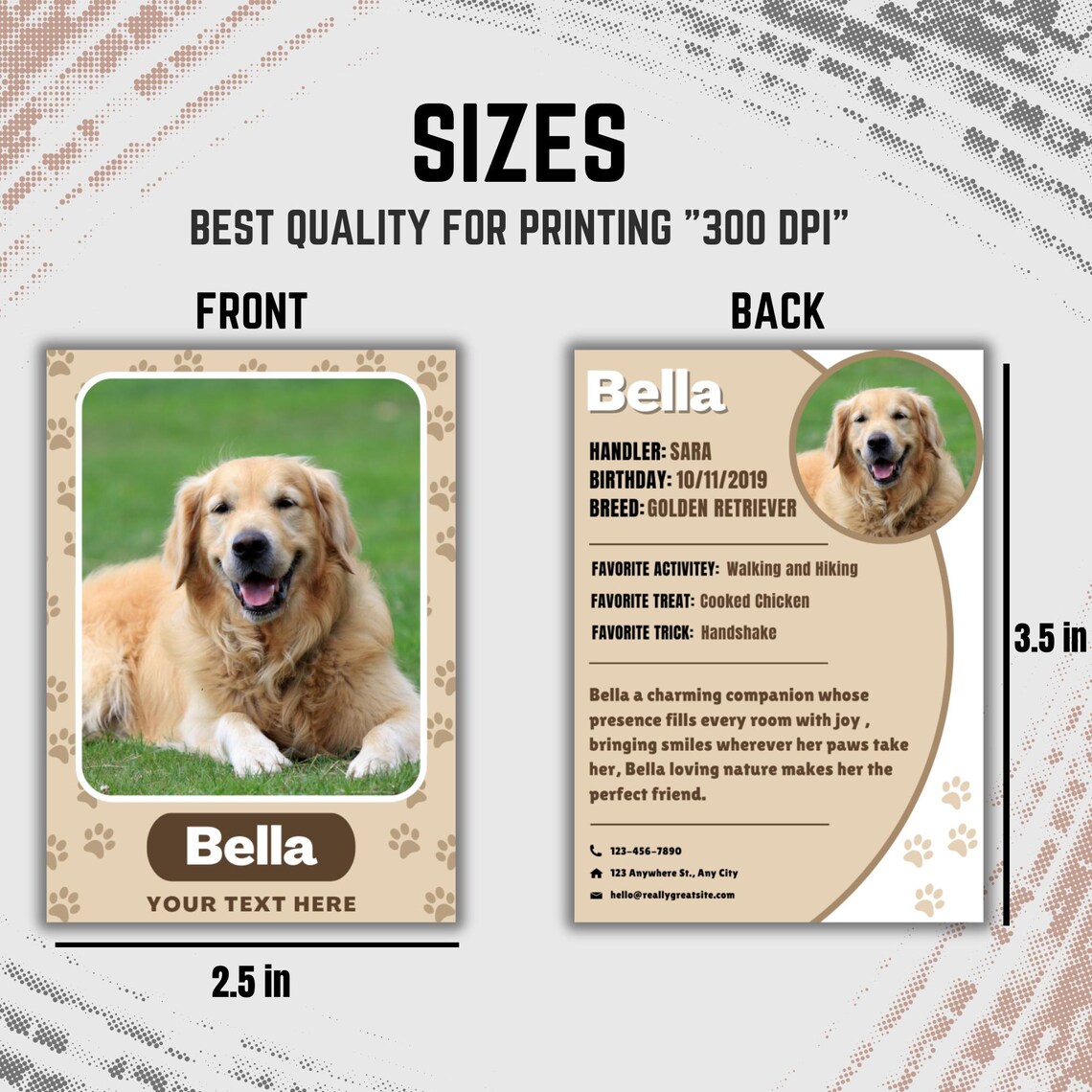 Custom Dog Trading Card Template, Editable Pet Card Canva Template ...