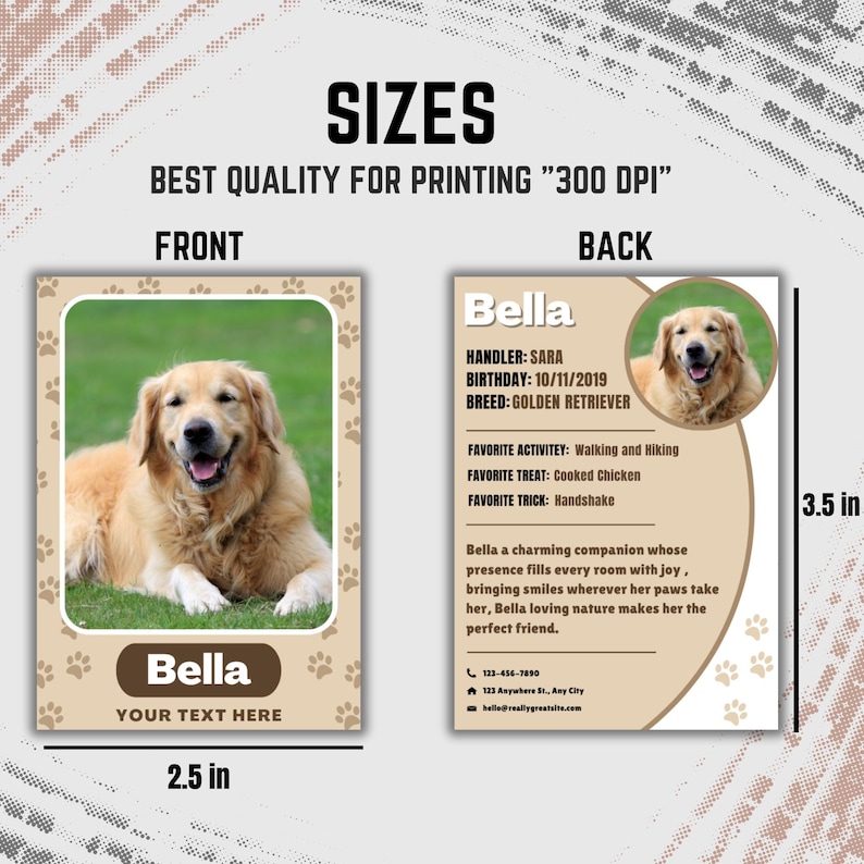 Custom Dog Trading Card Template, Editable Pet Card Canva Template ...