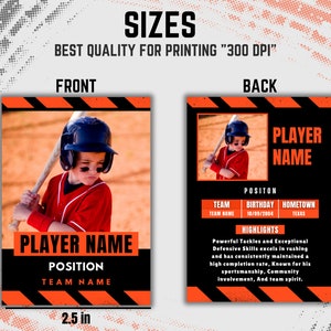 Baseball Trading Cards Template, Custom DIY Sports Card, Personalized ...