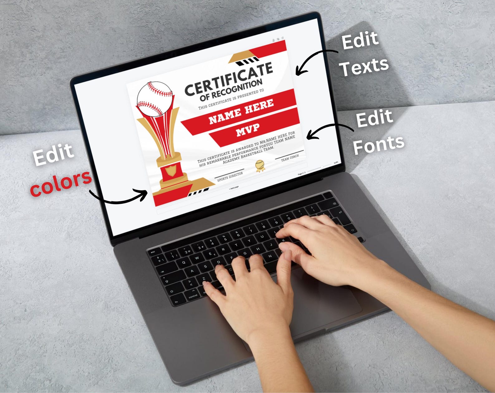 Editable Baseball Award Certificate Canva Template (PDF) - Etsy