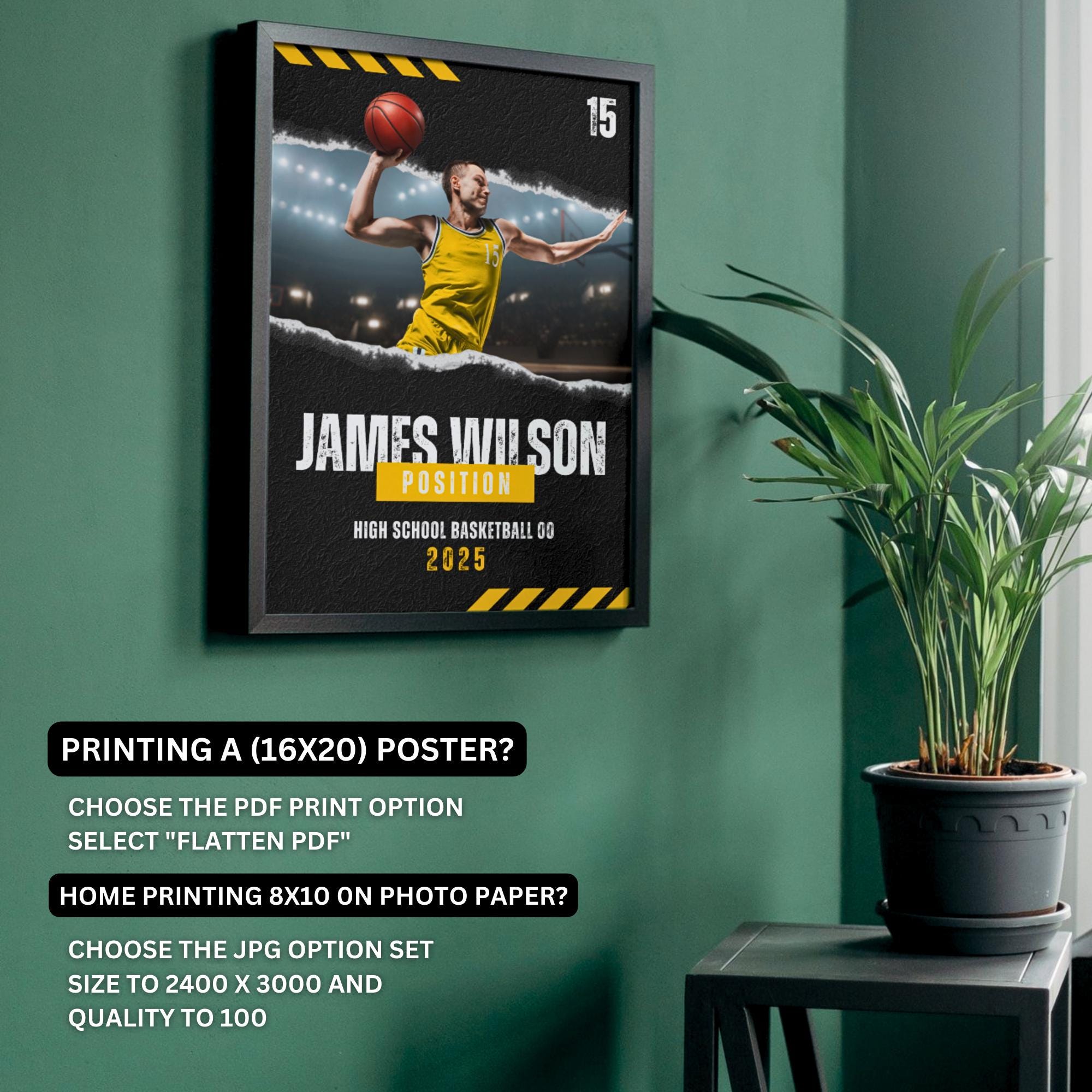 Basketball Poster Canva Template, Editable Basketball School Team Gifts ...
