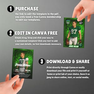 Trading Card Football Template DIY Sport Cards Printable Customizable ...