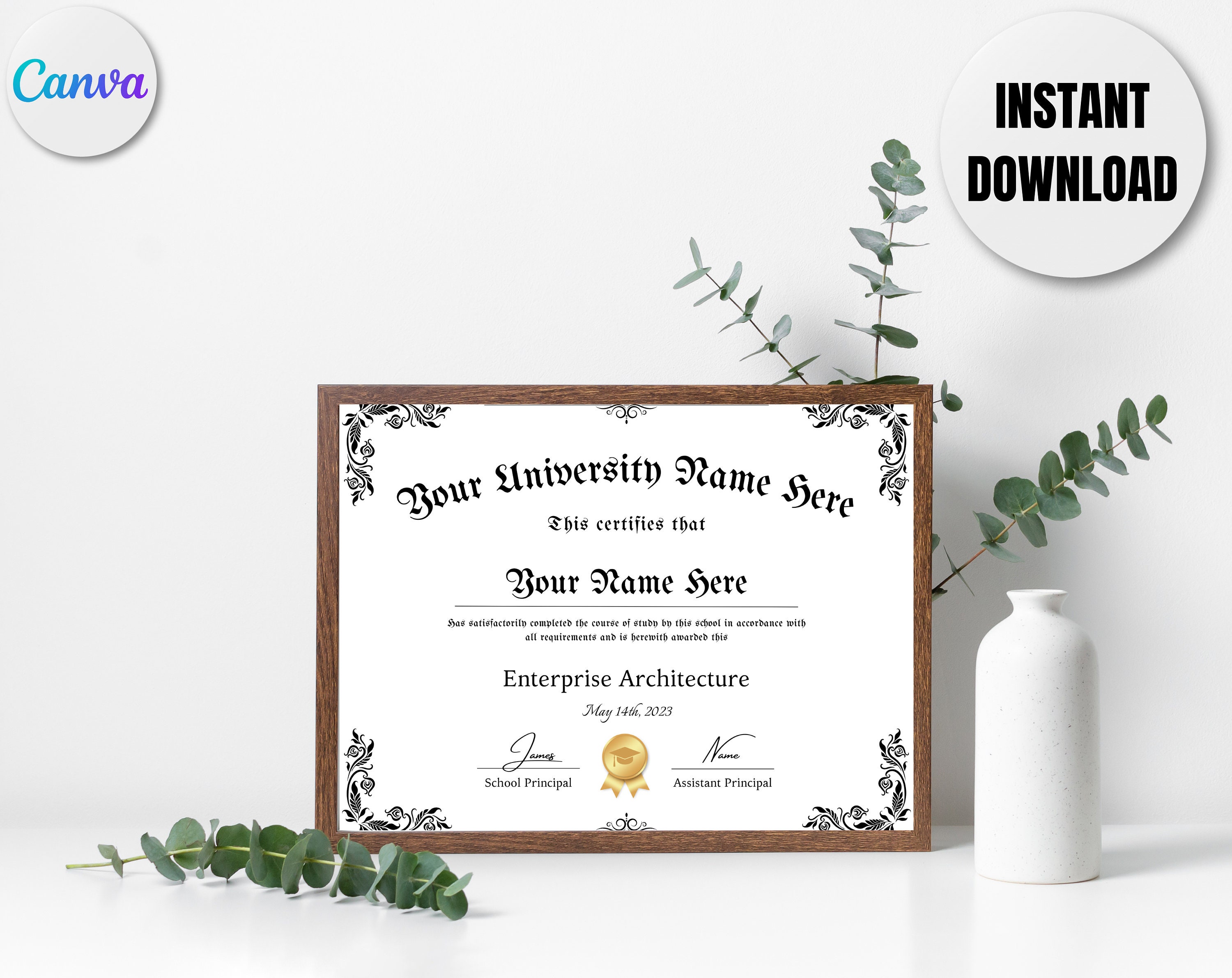 Editable University & College Diploma Template for Novelty, GED ...