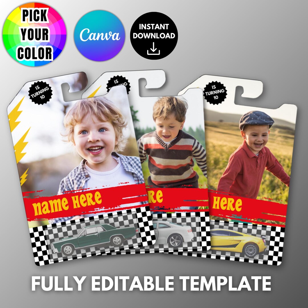 Custom Toy Car Packaging Template, Birthday Favor (canva Editable ...