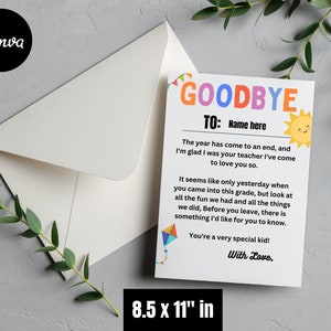 Editable Teacher Goodbye Letter to Kids Template, End of School Letter ...
