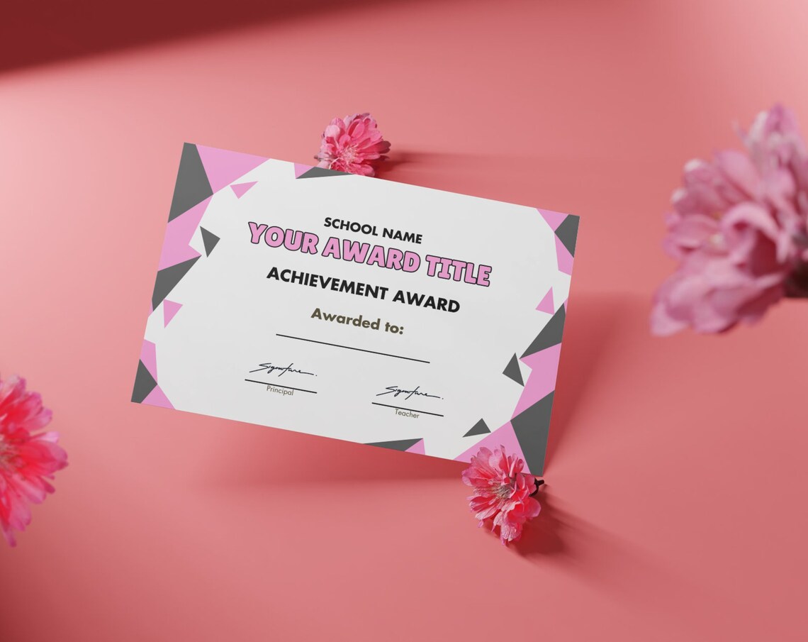 School Classroom Printable Award Certificate Canva Template Bundle ...