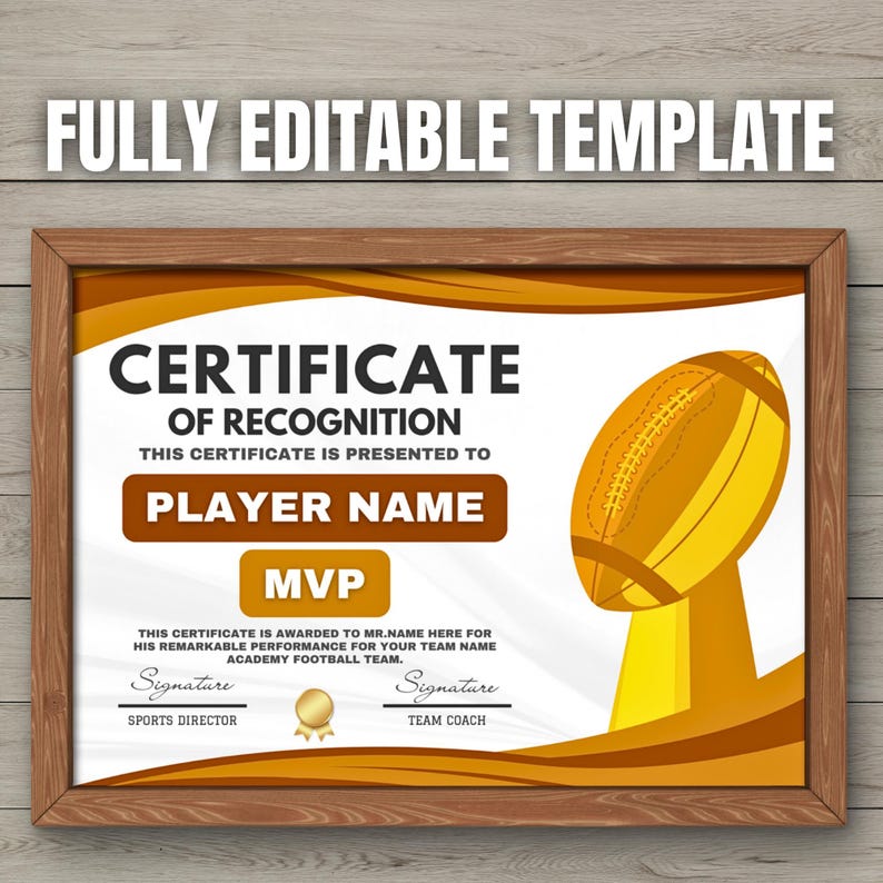 Editable Football End of Season/year Ceremony Award Printable ...