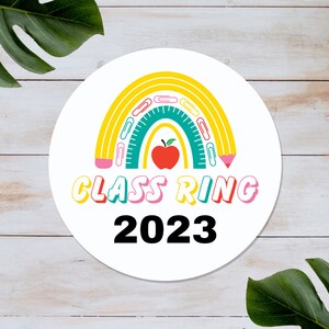 Printable Class Ring Stickers, Tags, Kindergarten Class Ring Graduation ...
