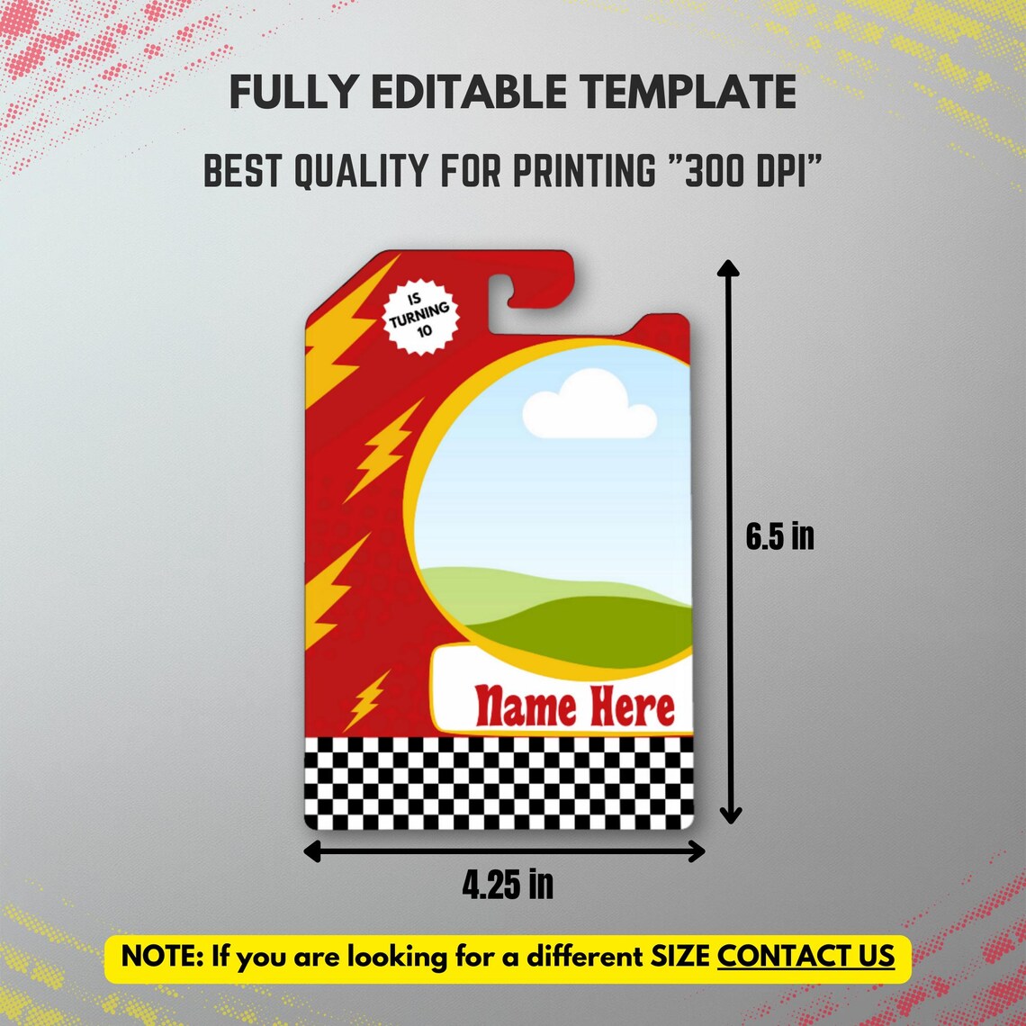 Toy Car Packaging Template, Custom Printable Car Birthday Favor Tag ...