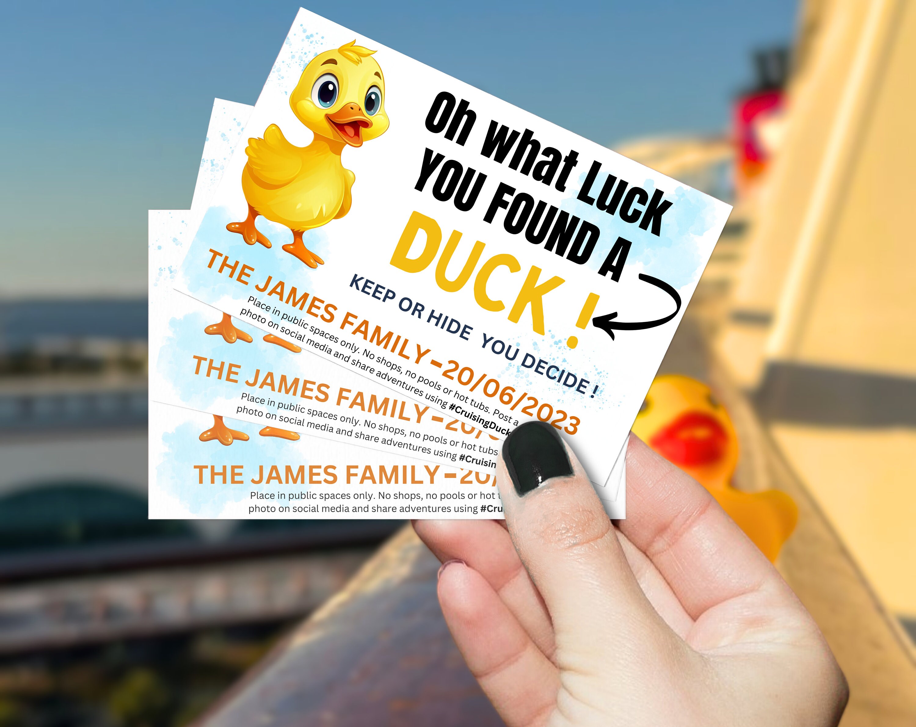 Editable Cruise Ship Duck Tags, Printable Tags for Cruising Ducks, DIY ...