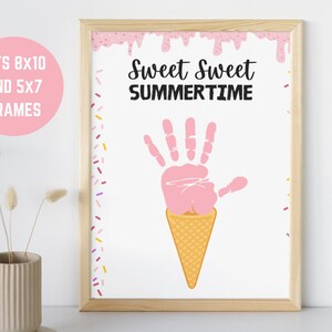 Ice Cream Summer Handprint Craft Printable DIY Summer Craft Activities ...