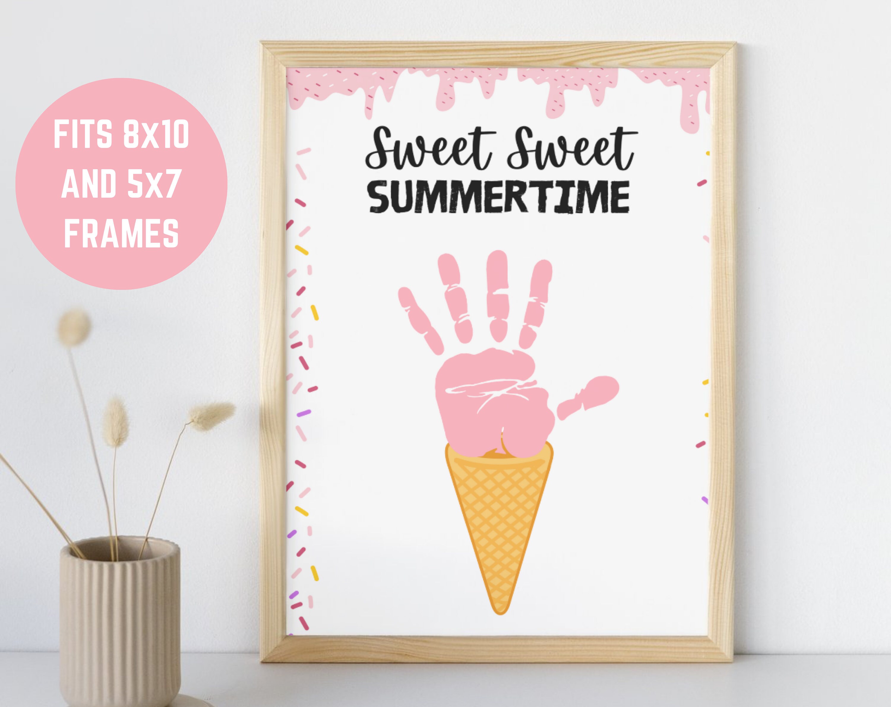 Ice Cream Summer Handprint Craft Printable DIY Summer Craft Activities ...