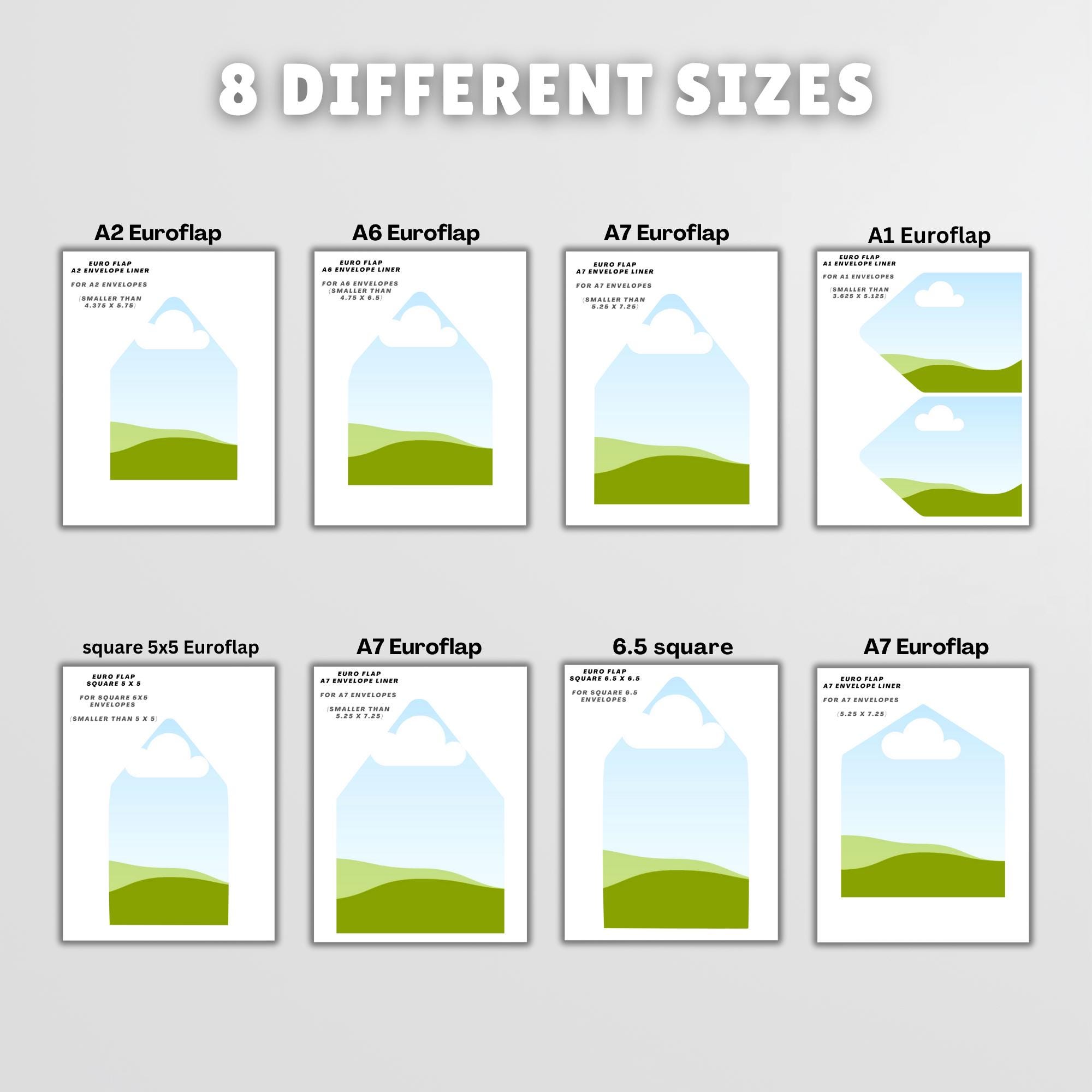 Euroflap Envelope Liner Template Bundle, Printable Photo Envelope (PDF ...