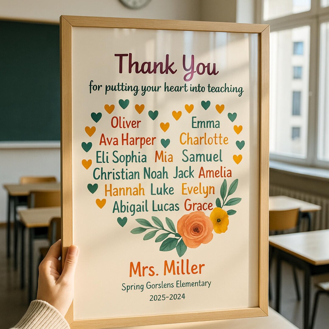 Teacher Appreciation Thank You Gift From Students Class, Personalized ...