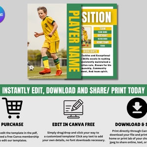 Editable Soccer Trading Cards Template Personalized DIY Sport Card ...