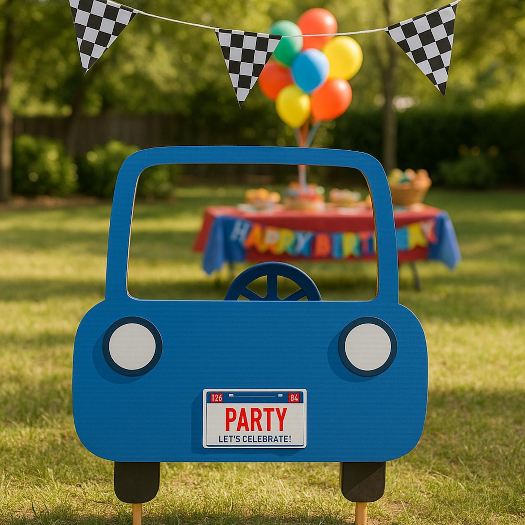 Custom Car Booth Frame Birthday Party Decoration Printable Car Photo ...