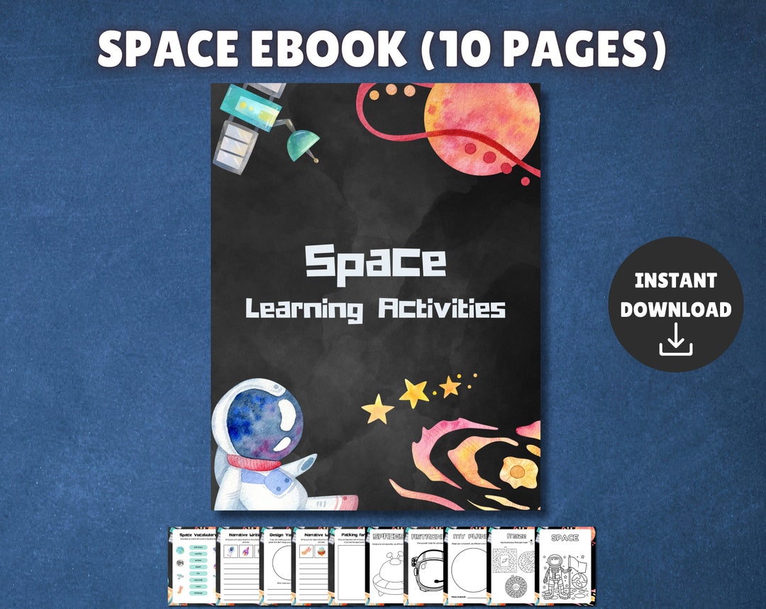 Outer Space Learning Activity Book for Kids Printable Bundle for ...