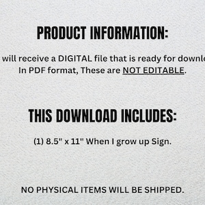 When I Grow up Printable Sign First Day of School Chalkboard Sign ...