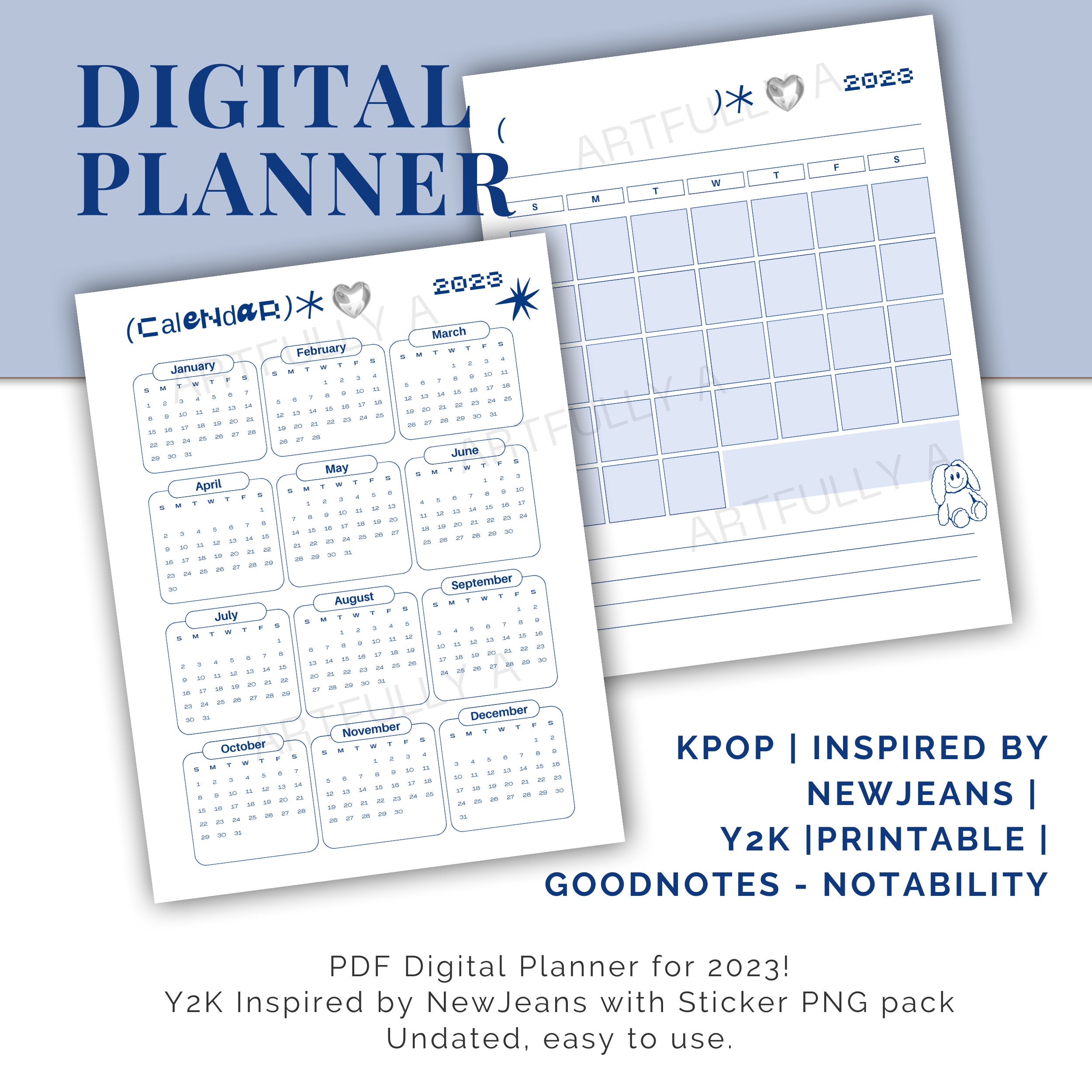 2023 Kpop-inspired Digital Planner Y2K Newjeans Style - Etsy Canada