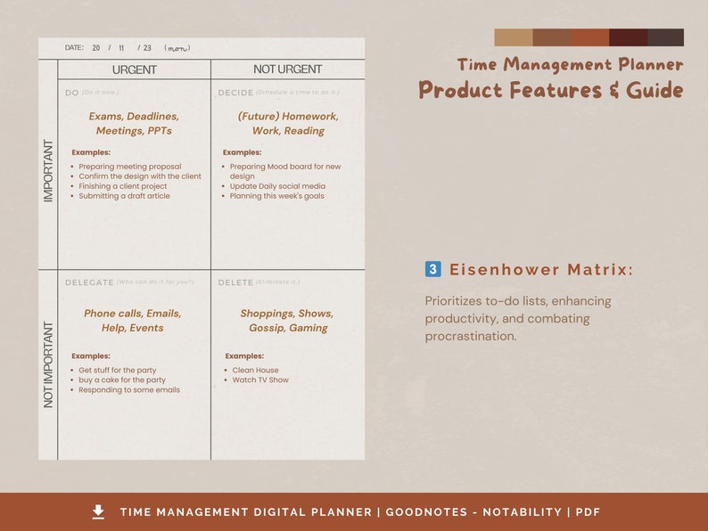 Self Discipline Digital Planner Time Management Planner Undated 30 Days ...