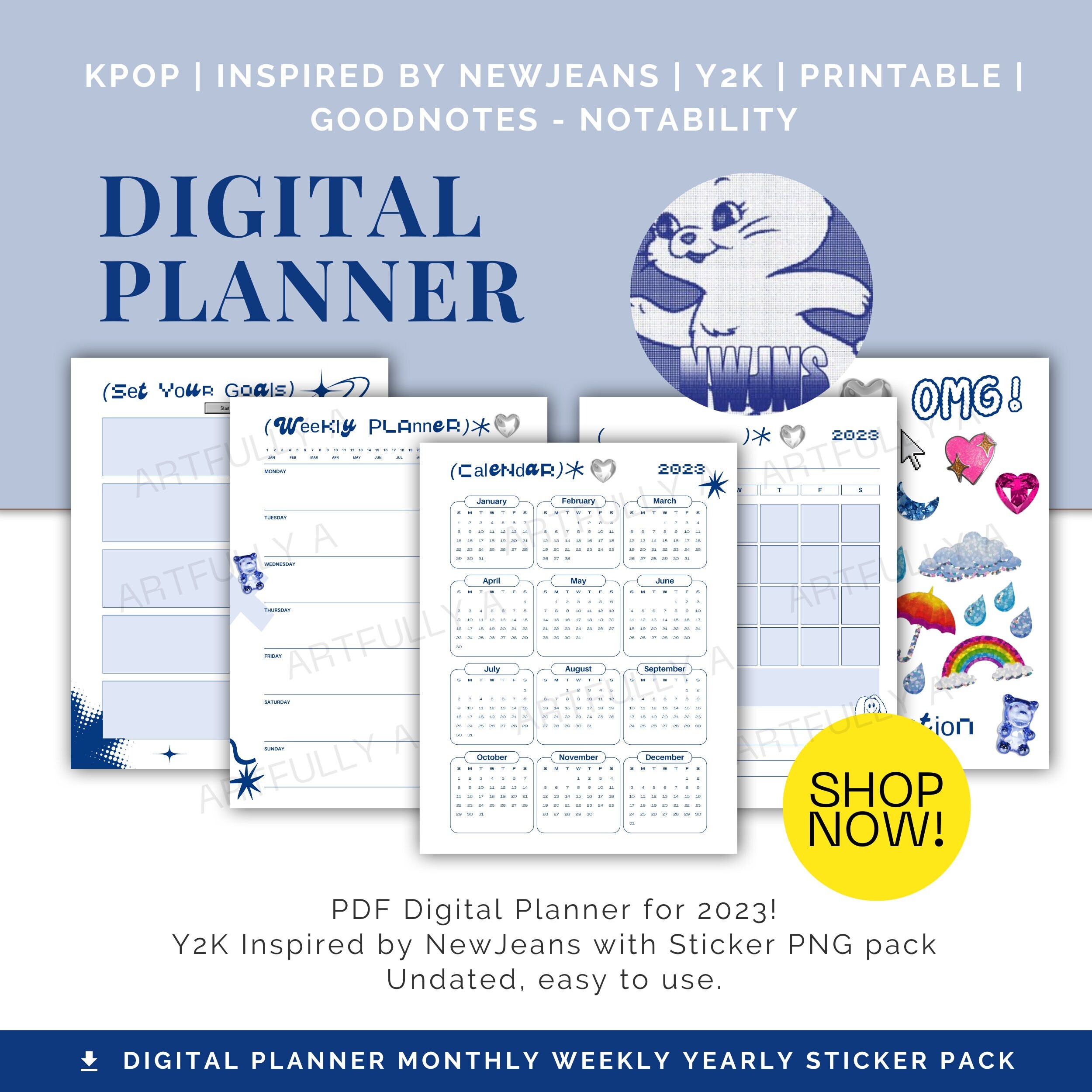 2023 Kpop-inspired Digital Planner Y2K Newjeans Style - Etsy Canada