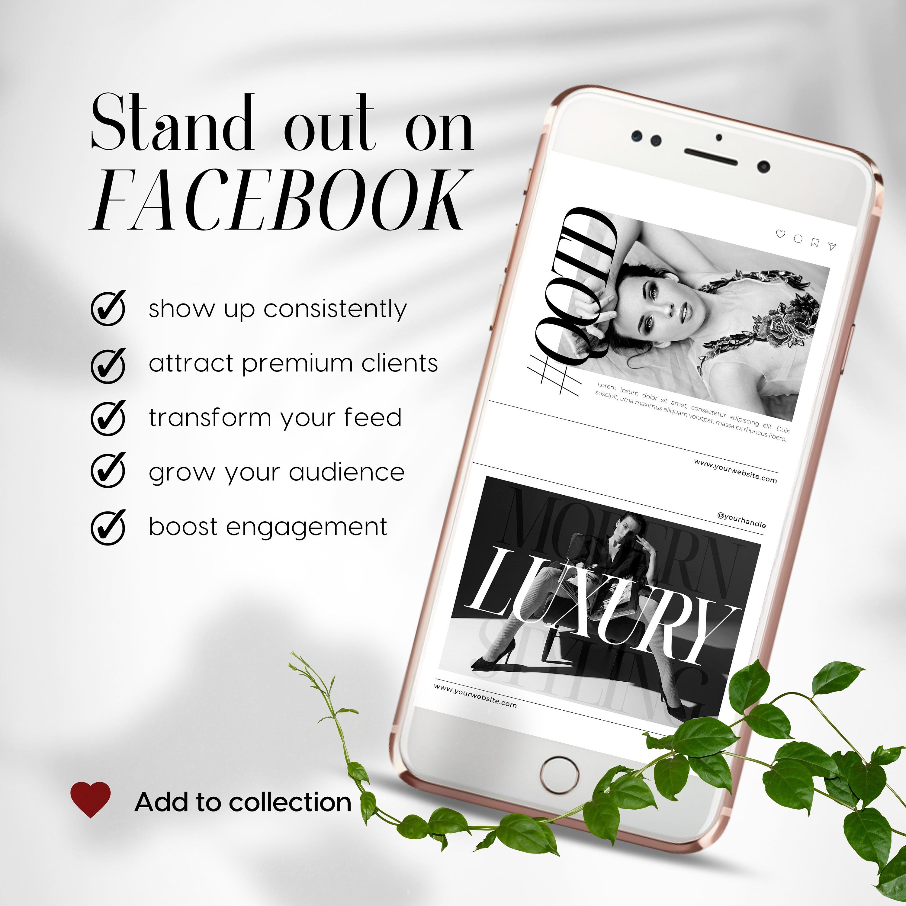50 Luxury Facebook Post Templates INSTANT DOWNLOAD Editable Pre-made ...