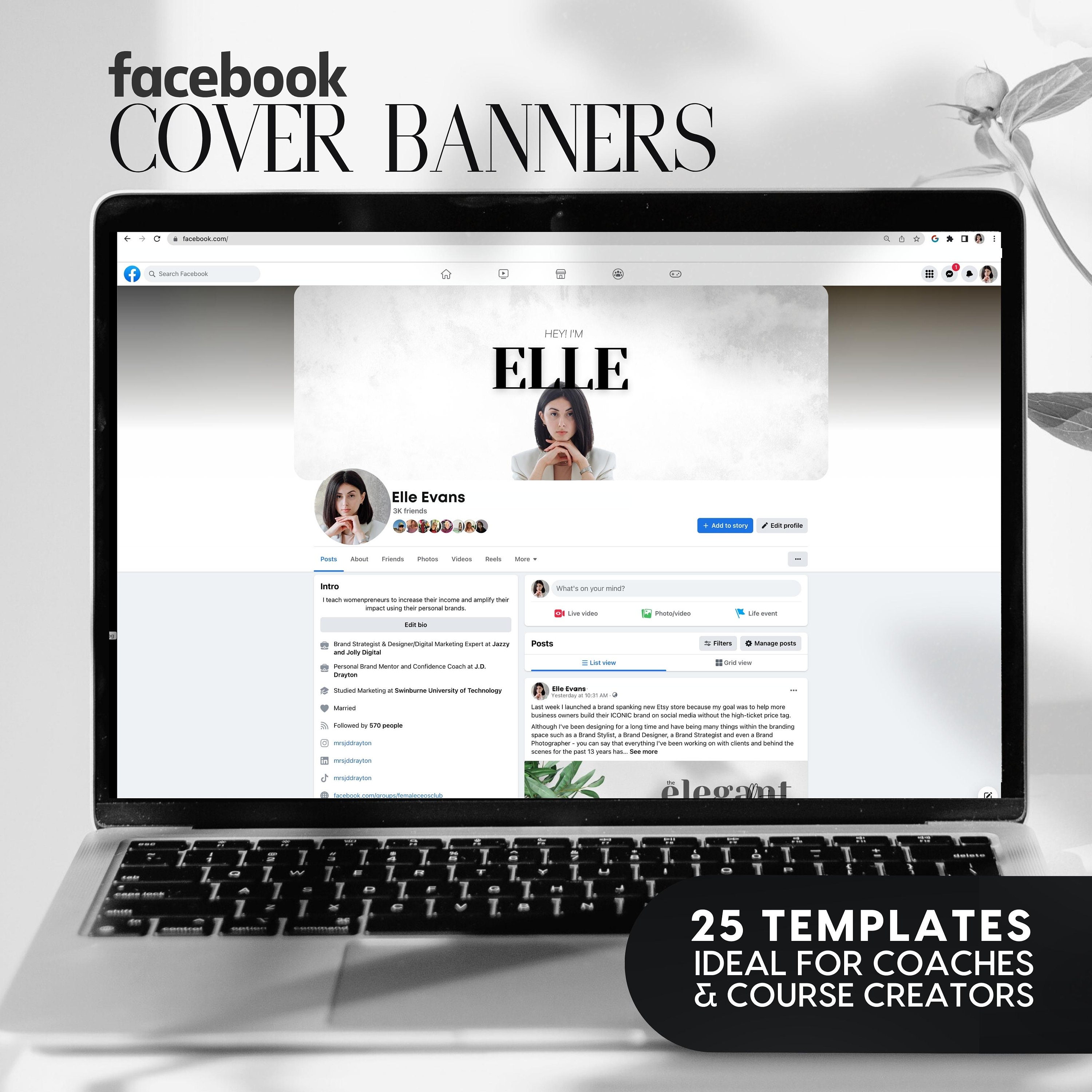 25 Facebook Cover Banner Templates for Coaches and Course Creators ...