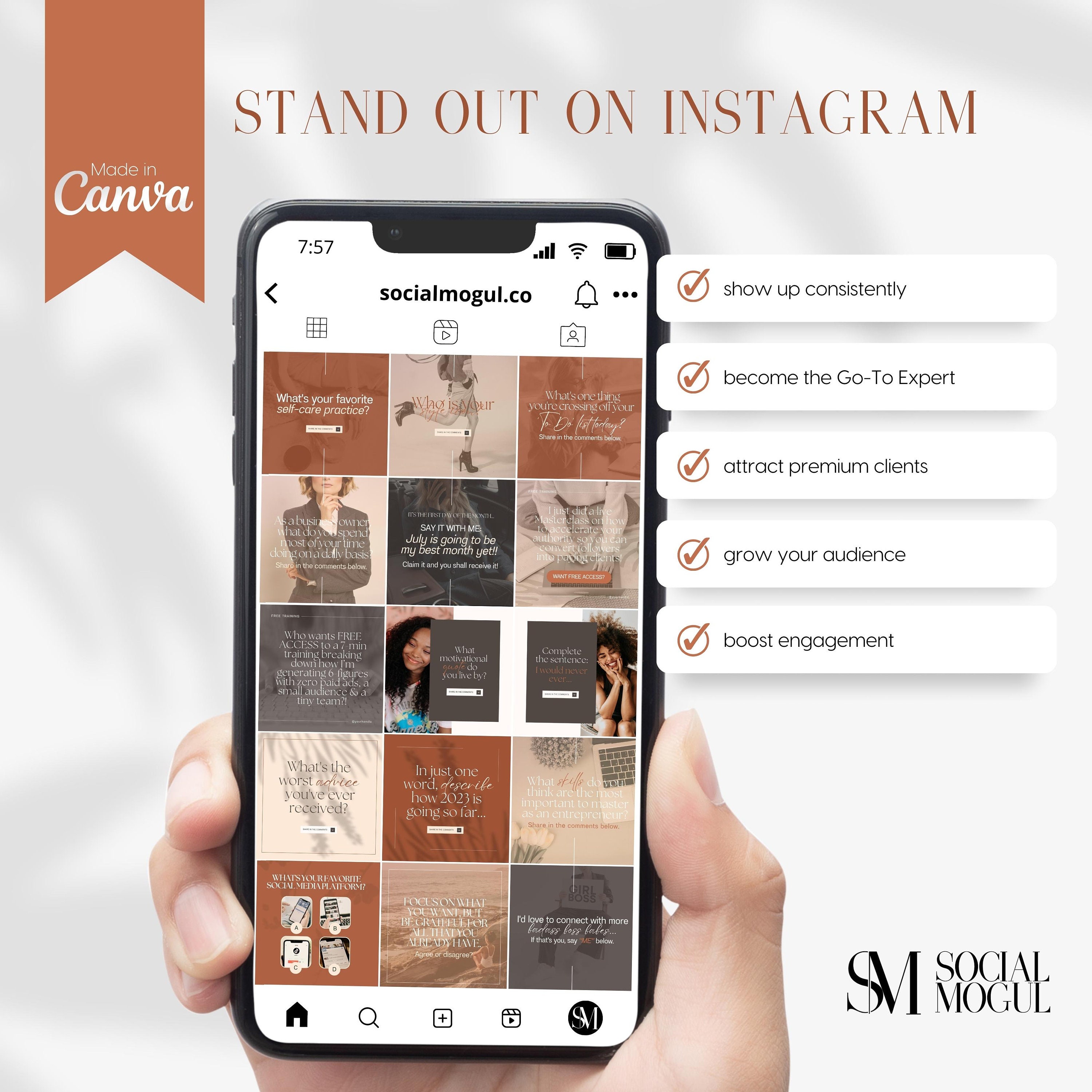 50 Instagram Engagement Post Templates for Women Entrepreneurs ...