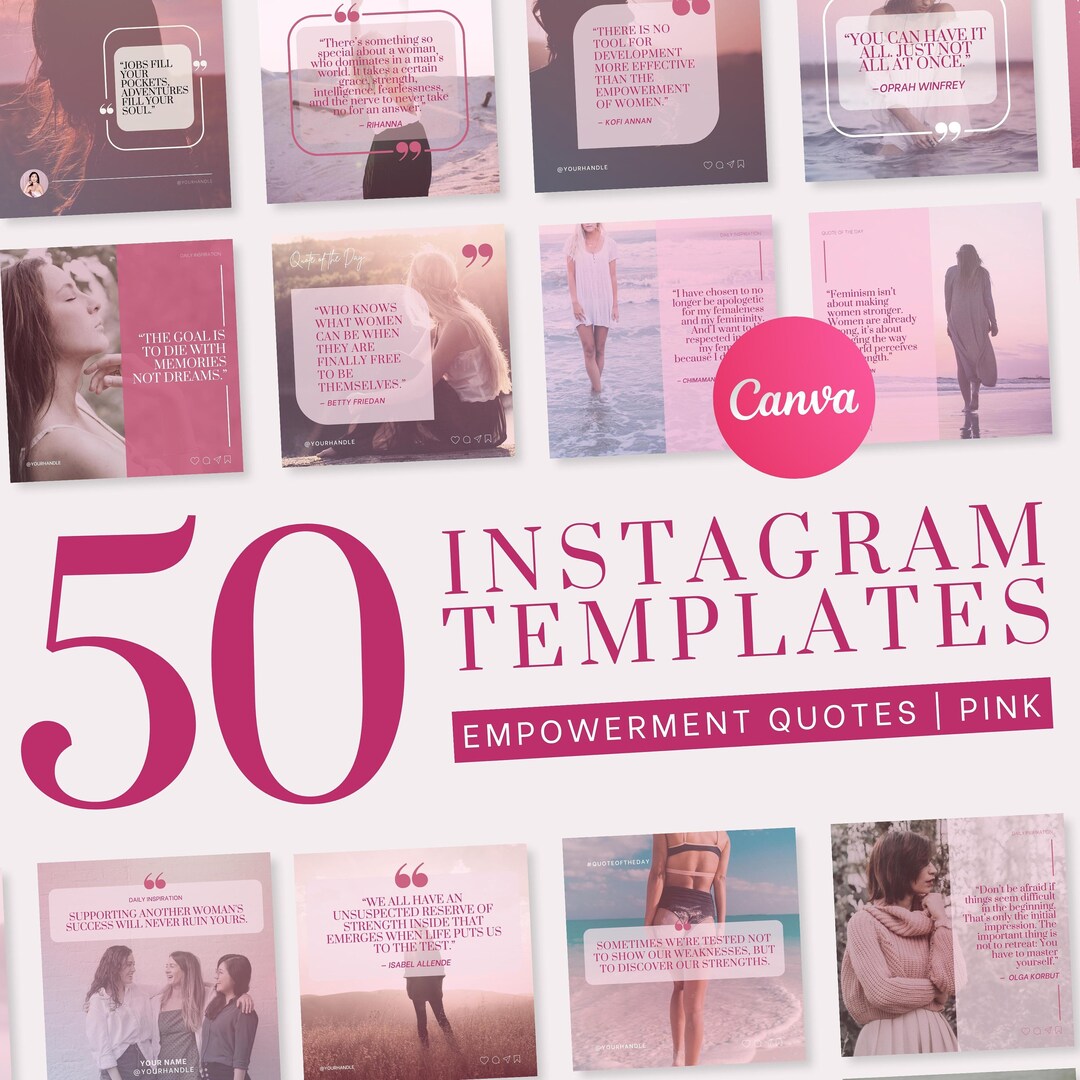 50 Instagram Post Templates | Women Empowerment Quotes | INSTANT ...