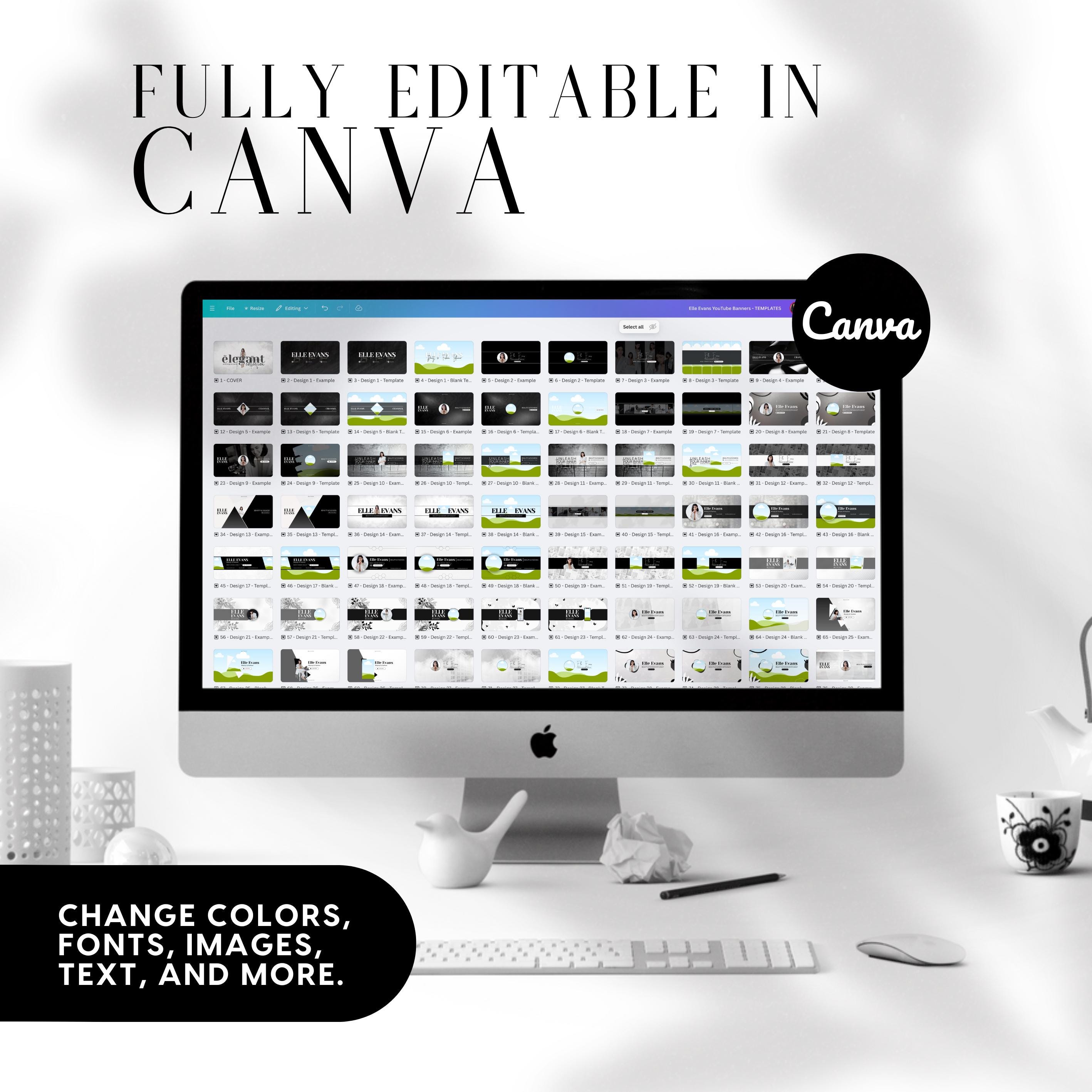 50 DIY Youtube Banner Design Bundle for Youtubers / Vloggers | INSTANT ...