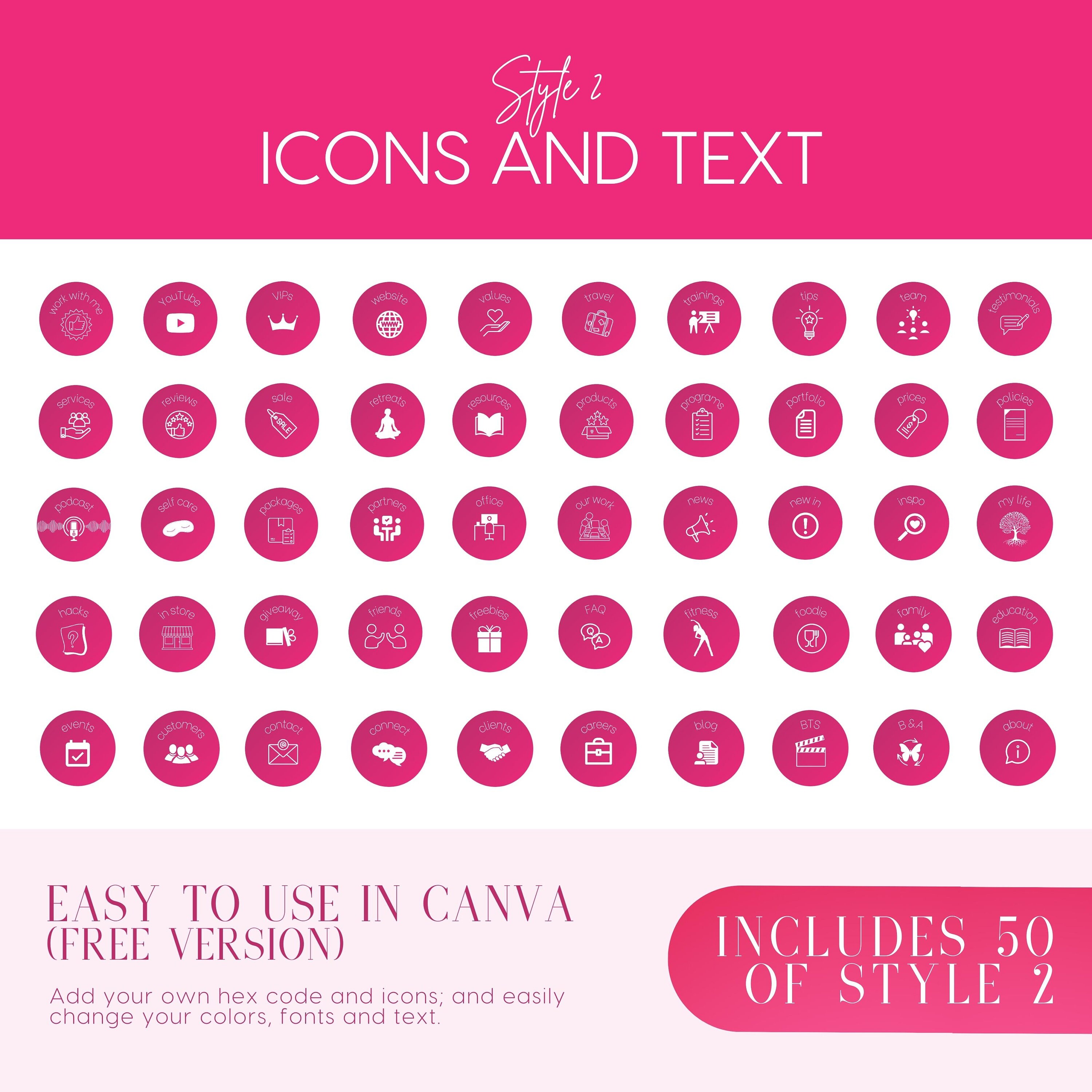 150 Instagram Story Highlight Cover Templates for Coaches & - Etsy