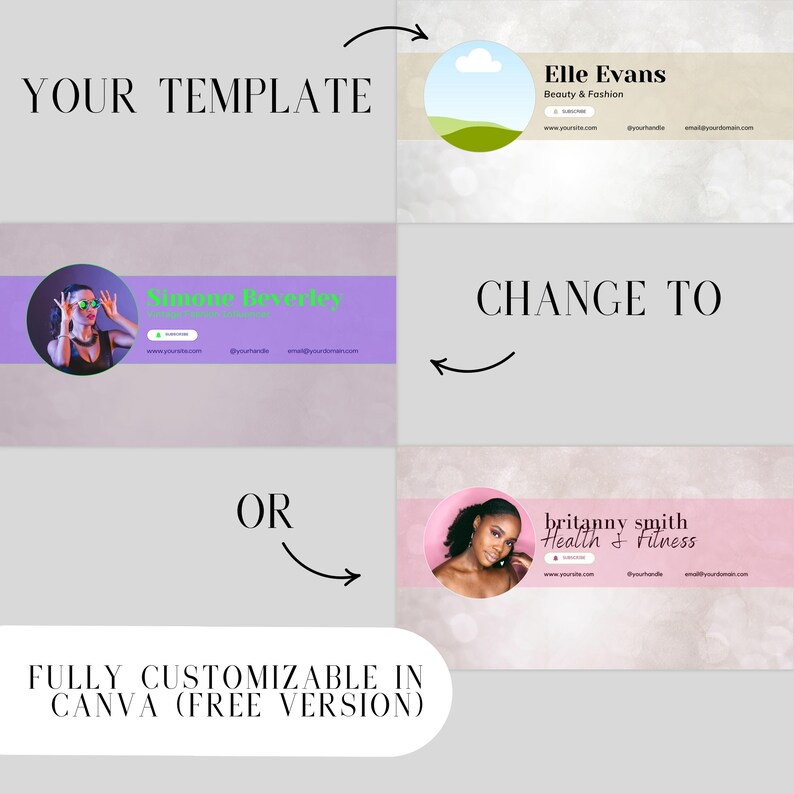 50 DIY Youtube Banner Design Bundle for Youtubers / Vloggers | INSTANT ...