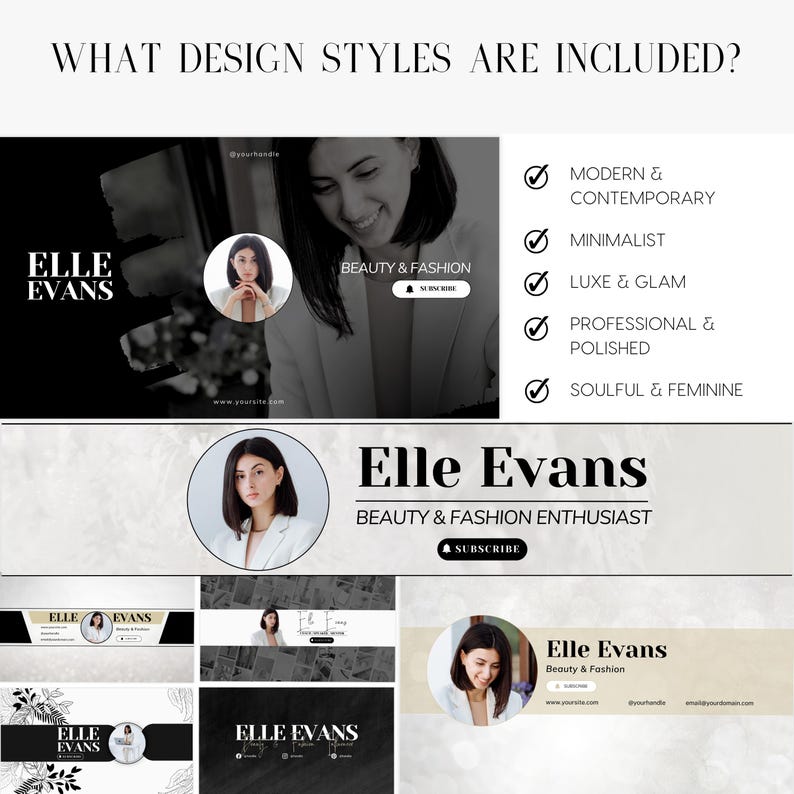 50 DIY Youtube Banner Design Bundle for Youtubers / Vloggers | INSTANT ...