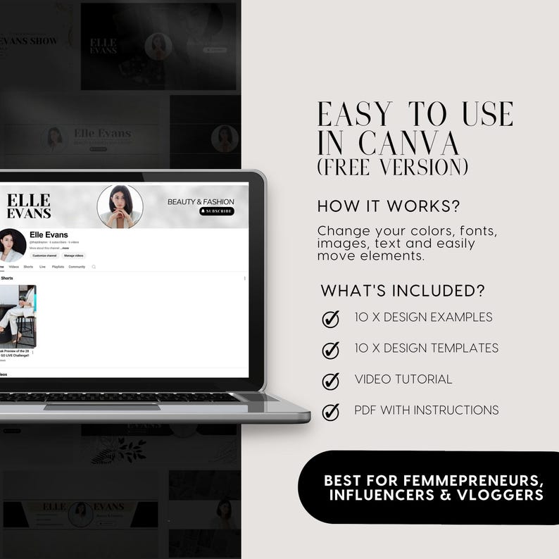 10 Youtube Banner Templates for Vloggers and Influencers | INSTANT ...